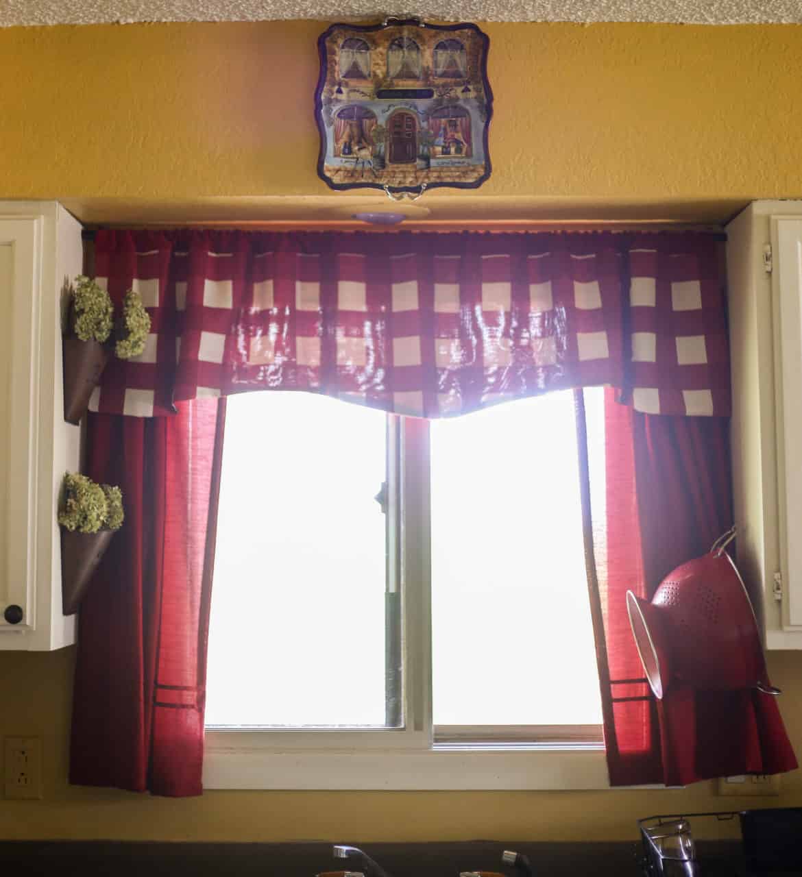 DIY Black and White Striped Kitchen Window Awning from a Drop Cloth ...