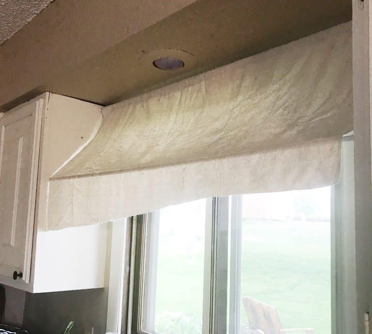 DIY Black and White Striped Kitchen Window Awning from a Drop Cloth ...