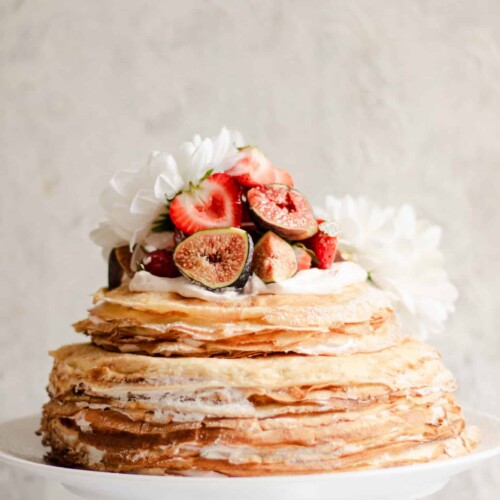French Elegance in Every Layer: Mille Crêpe Cake With Jam and Whipped ...