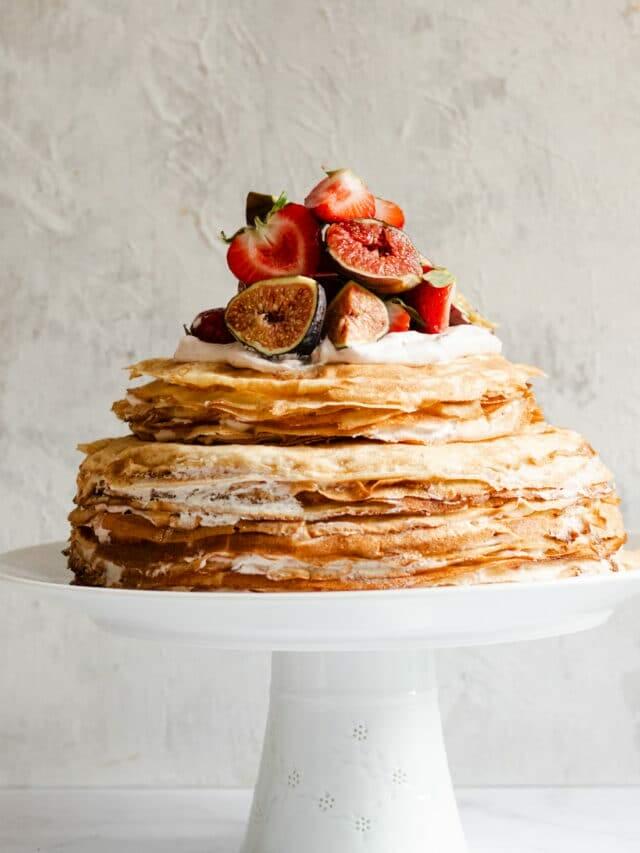 French Elegance in Every Layer: Mille Crêpe Cake With Jam and Whipped ...