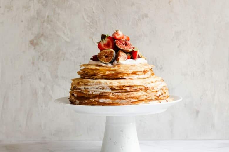 French Elegance in Every Layer: Mille Crêpe Cake With Jam and Whipped ...