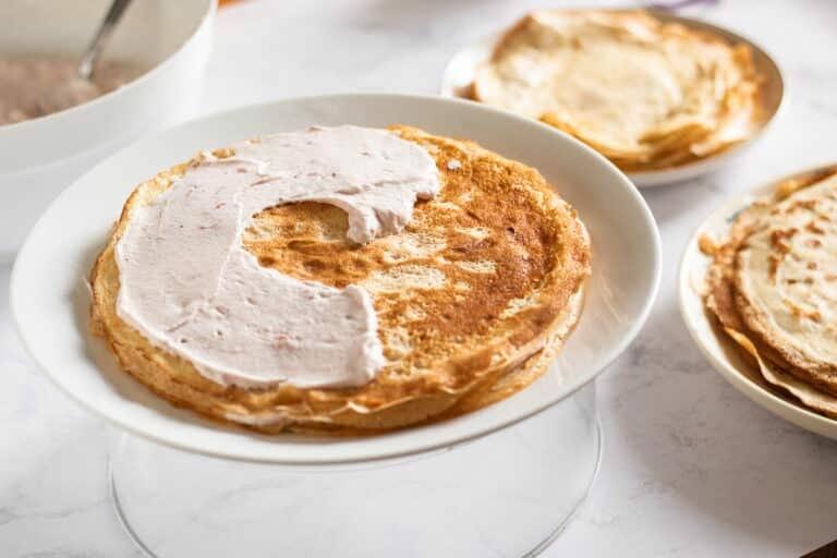 French Elegance in Every Layer: Mille Crêpe Cake With Jam and Whipped ...