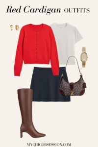 10 Red Cardigan Outfit Ideas You'll Definitely Want to Recreate - MY ...